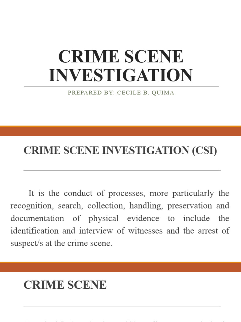 Crime Scene Investigation | PDF | Crime Scene