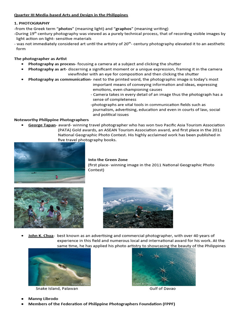 Philippine Media Arts Overview | PDF | Cinematography | Weaving