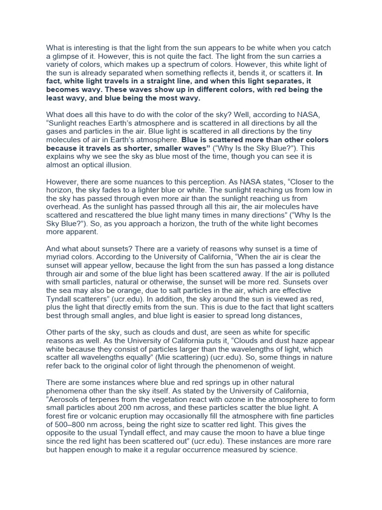 Essay | PDF | Atmosphere Of Earth | Sunset