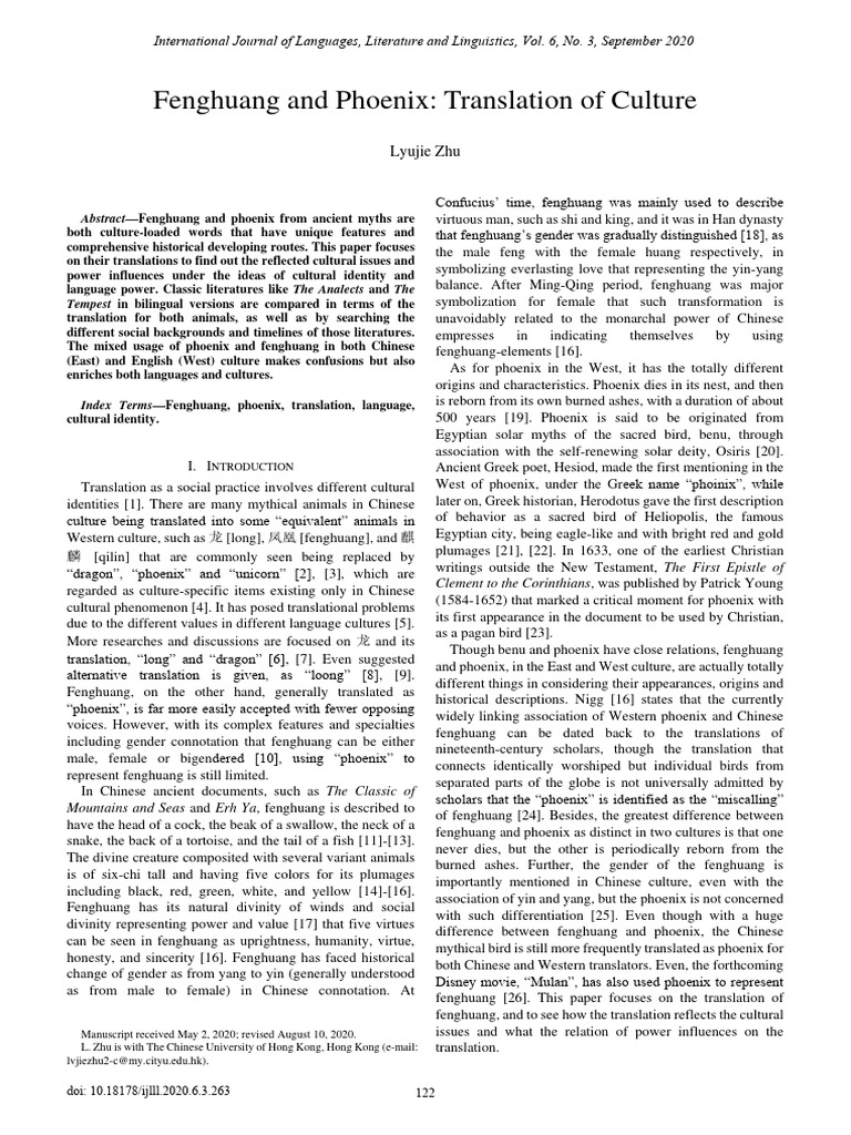 Fenghuang and Phoenix | PDF | Translations