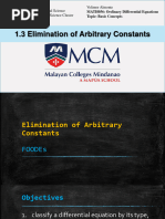 Module 2 - Elimination of Arbitrary Constant | PDF