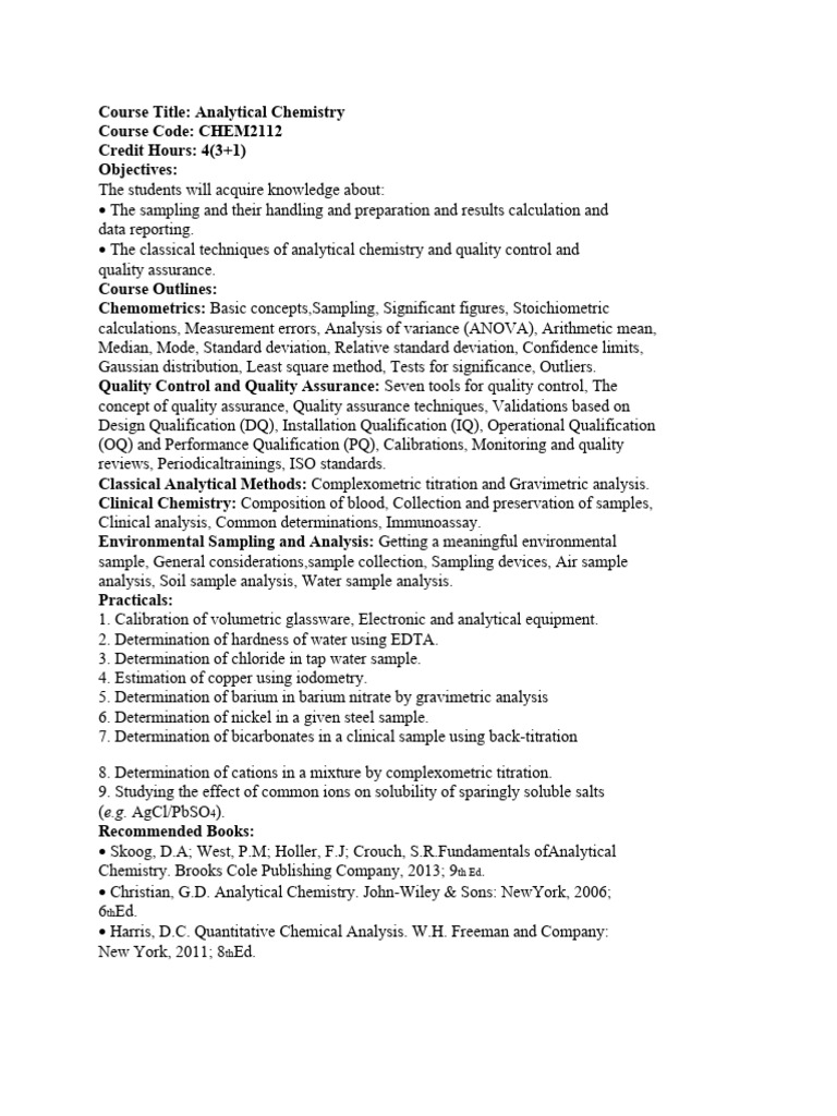 SOS Anal Chem 4th | PDF