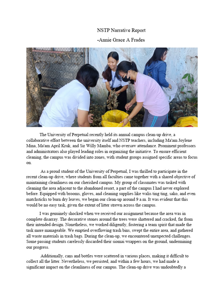 NSTP Narrative Report-FRADES | PDF