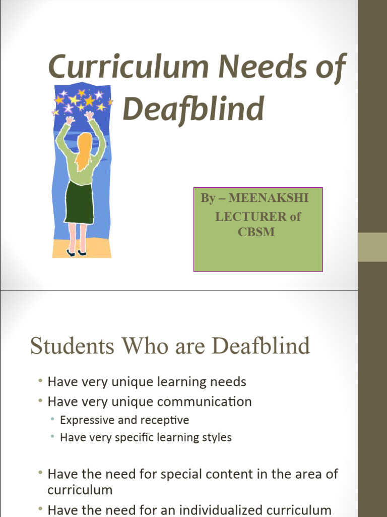Curriculum Strategies for Deafblind Learners | PDF | Curriculum ...