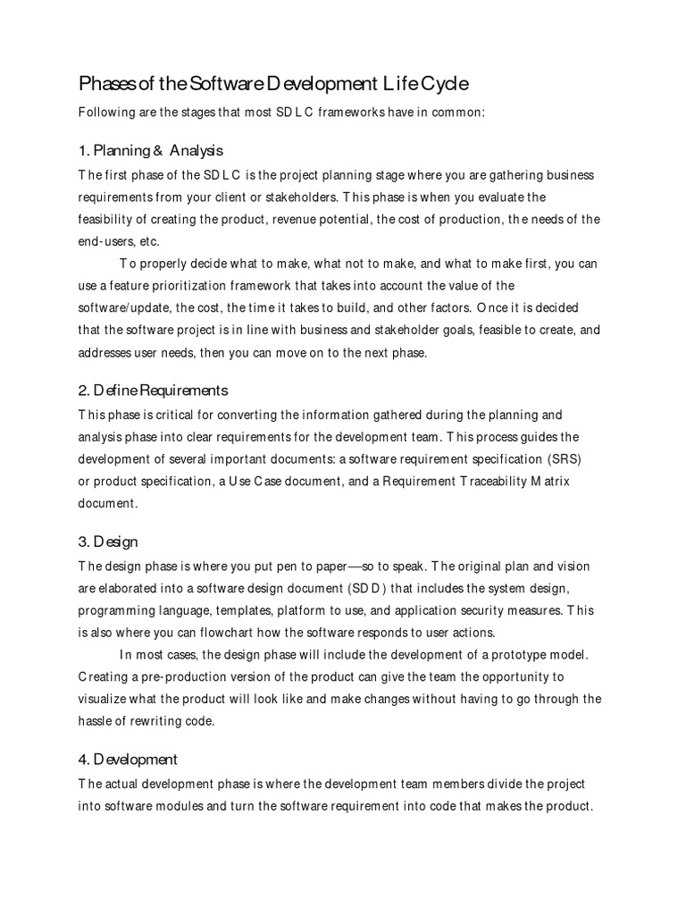 Phases of The SDLC and Software Design | PDF | Software Testing ...