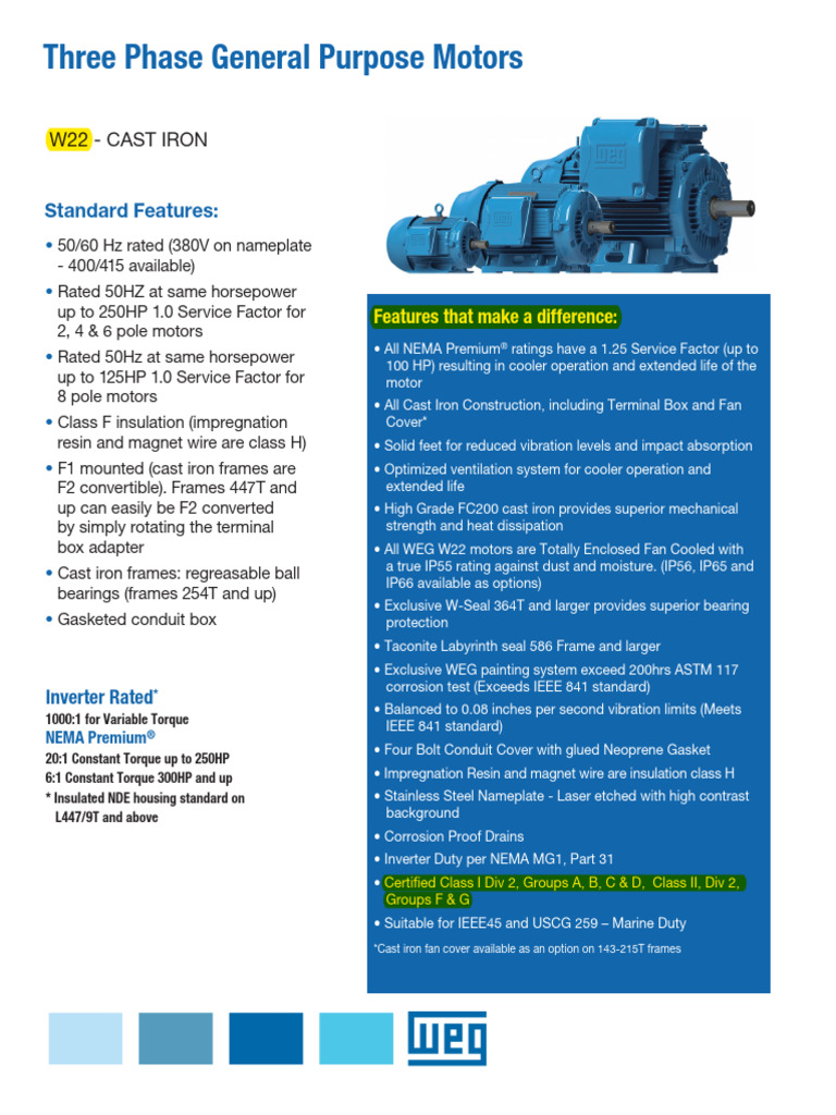 W22 Weg Standart Nema Features | PDF | Building Engineering ...