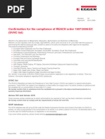 REACH Compliance Declaration Template | PDF | Finance & Money Management