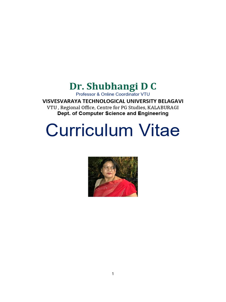 DR Shubhangi D C Biodata | Download Free PDF | Internet Of Things ...