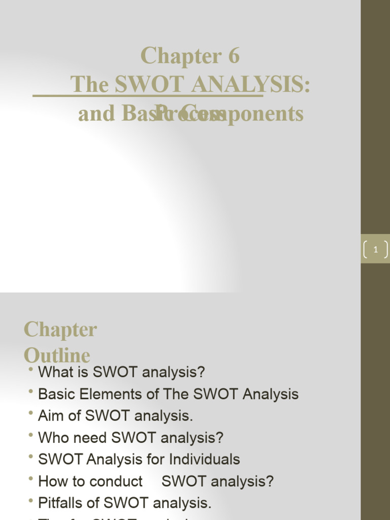 Chapter - 6 SWOT ANALYSIS | PDF | Swot Analysis | Marketing