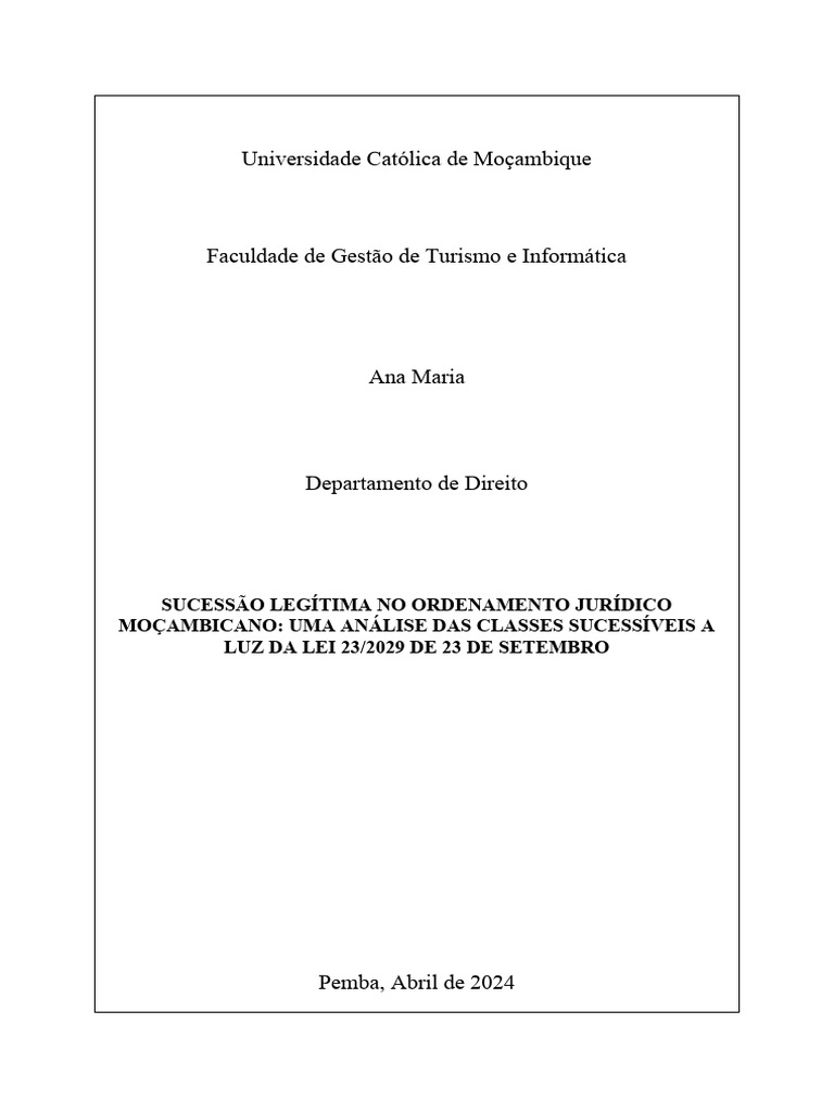 Projecto Ana Maria 2 | PDF | Parentesco | Testamento