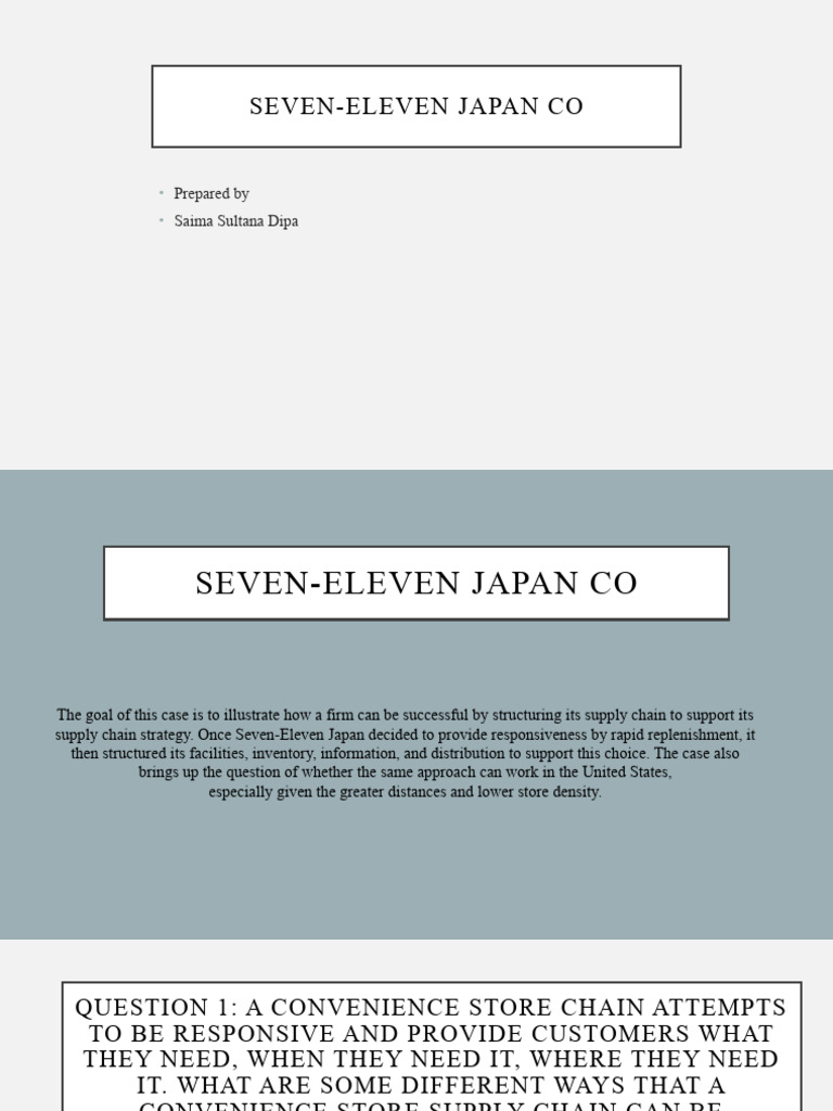 Seven-Eleven Japan Co | PDF | Supply Chain | Transport