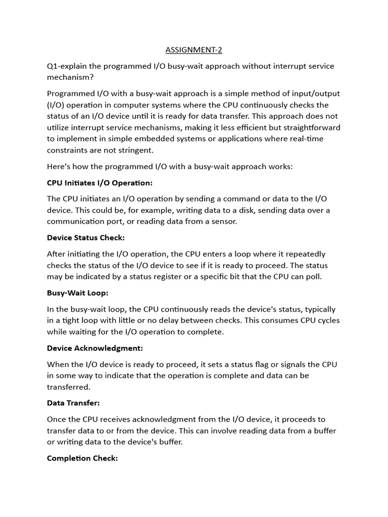 Assignment Embedded - 2 | PDF | Process (Computing) | Input/Output