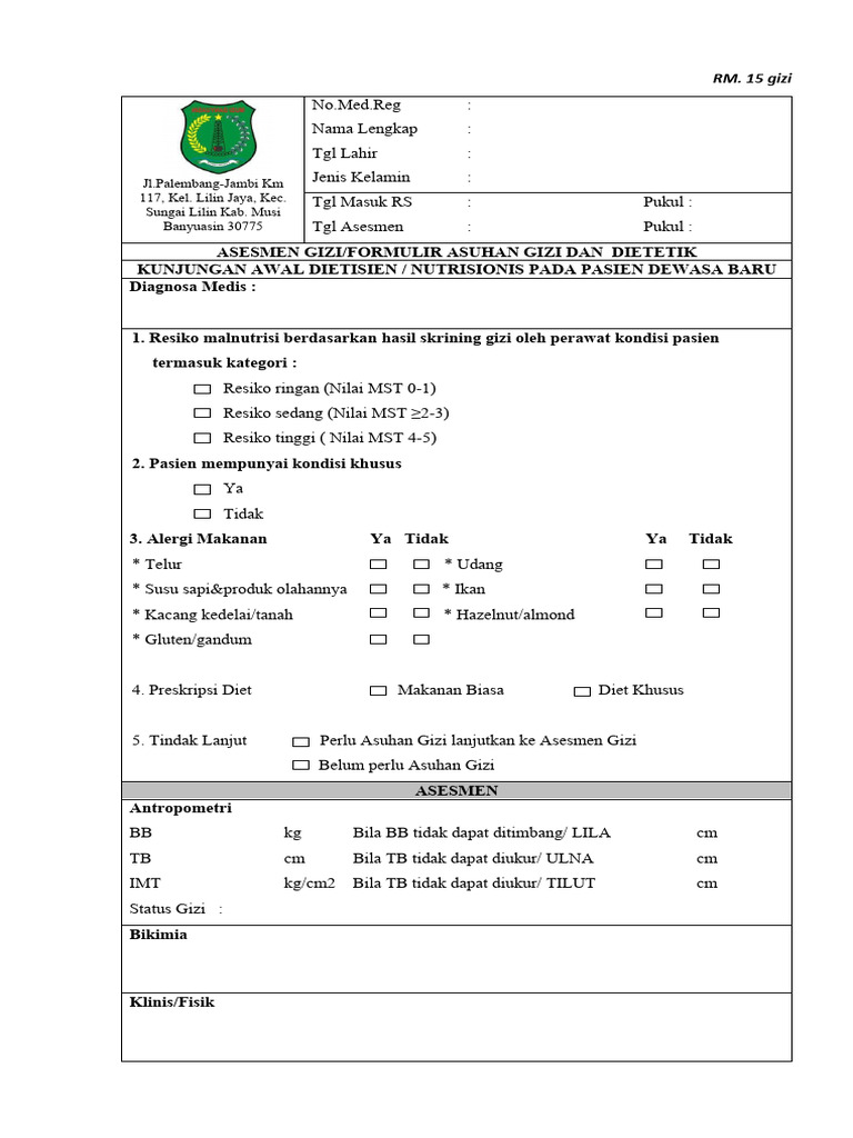 Asesmen Gizi Dewasa | PDF