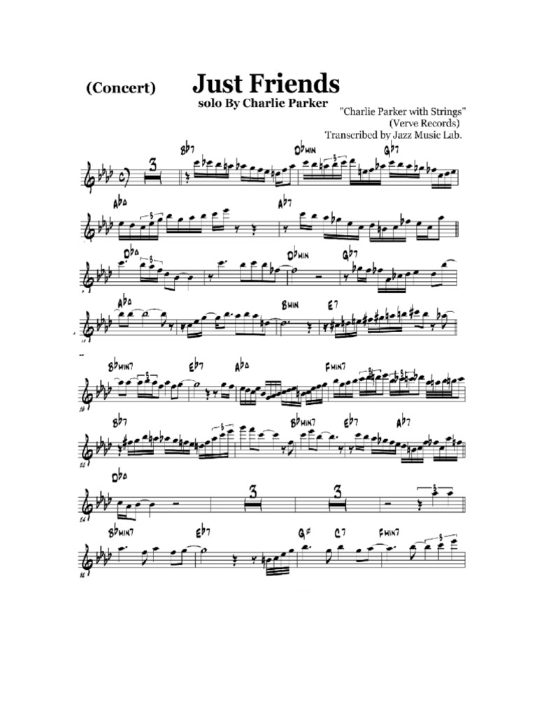Charlie Parker With Strings Just Friends | PDF