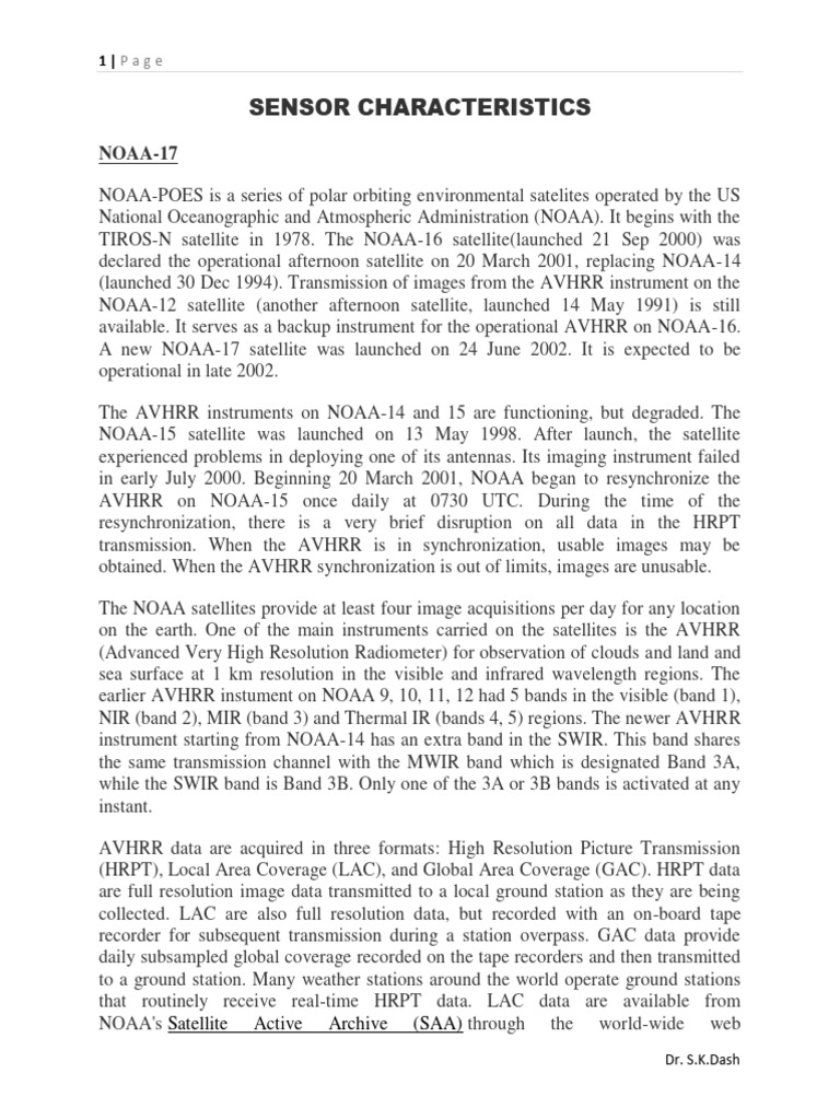 Sensor Characteristics | Download Free PDF | Infrared | Spaceflight