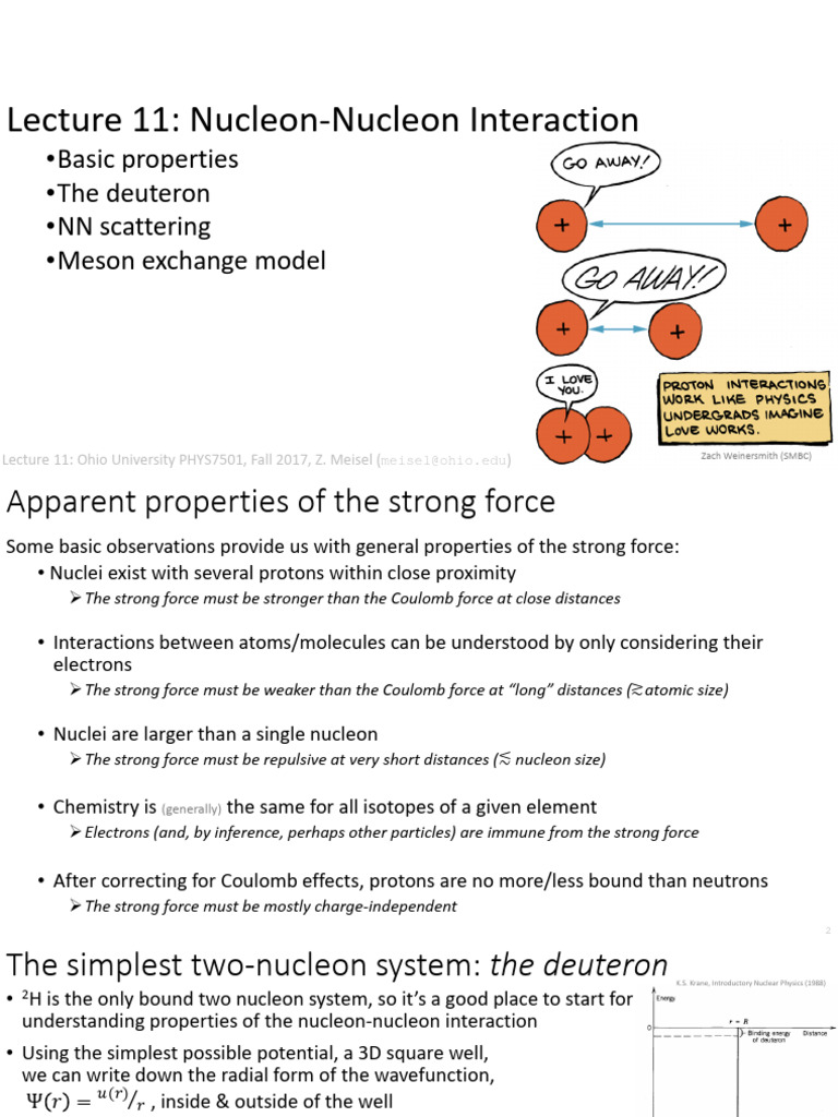 Nucleon-Nucleon Interaction Overview | PDF | Nuclear Force | Nuclear ...