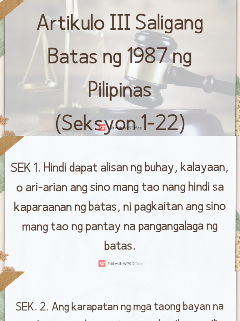 Grade 10 Bill of Rights (Section 1-22) 3 | PDF