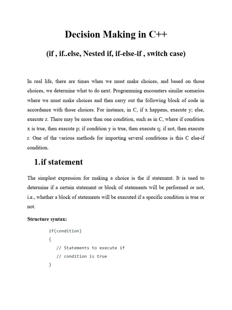 Tutorial 12 - 1 - If For Do While | PDF | Control Flow | Software ...