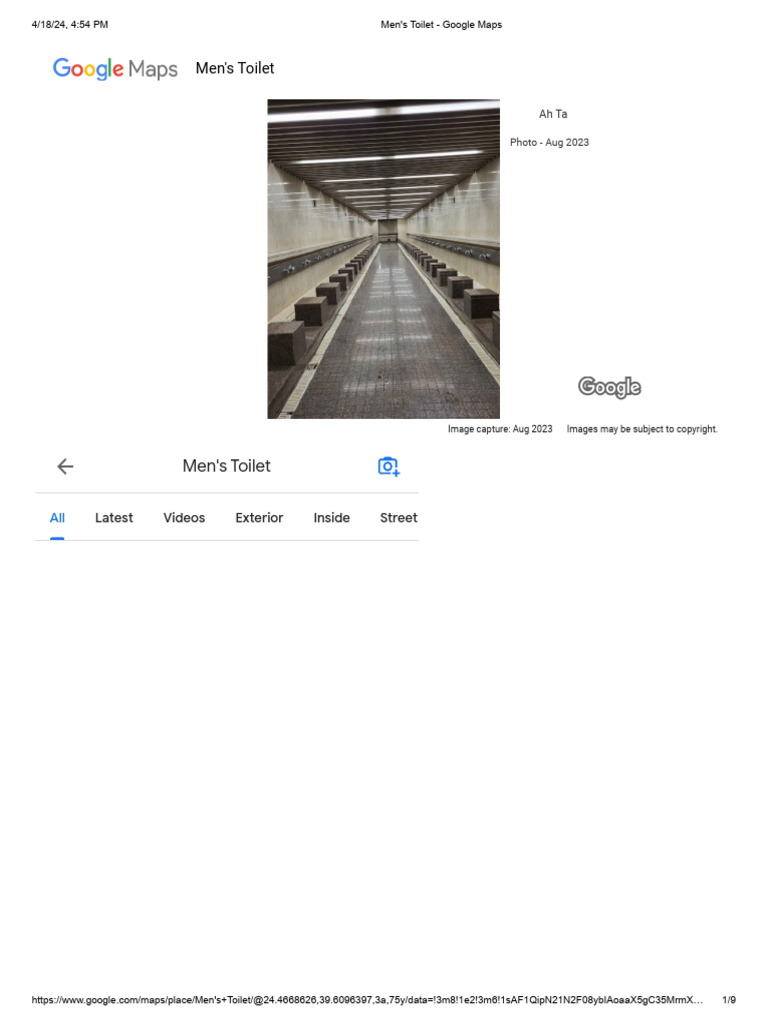 Men's Toilet - Google Maps | PDF