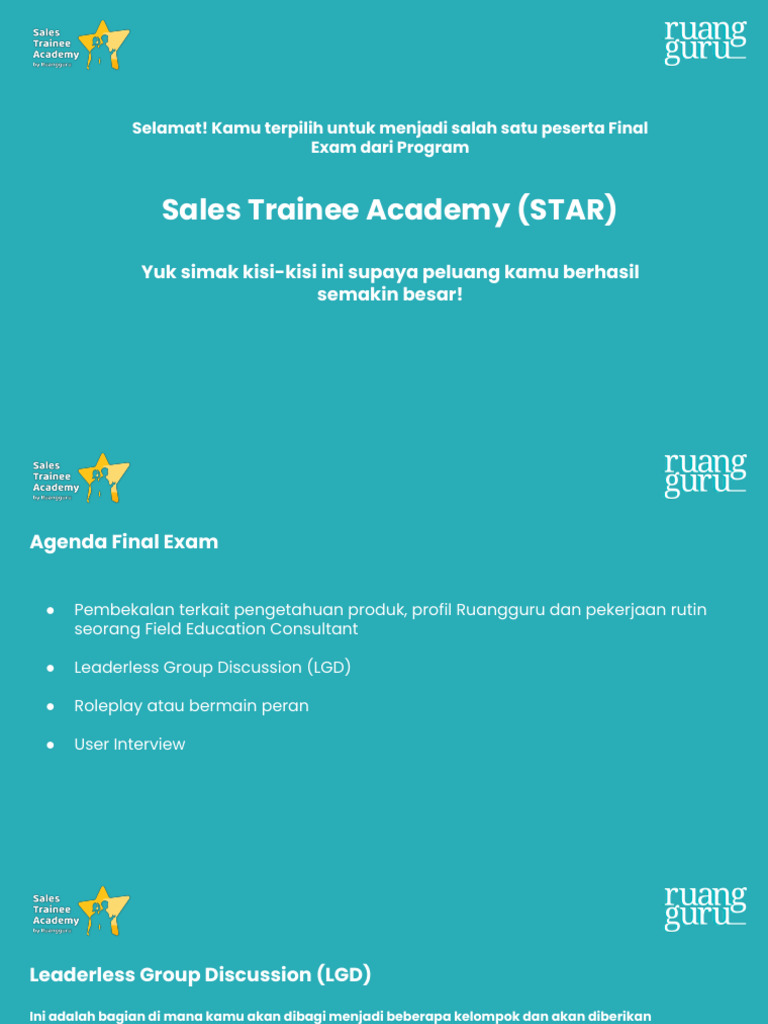 Tips Sukses Final Exam STAR | PDF