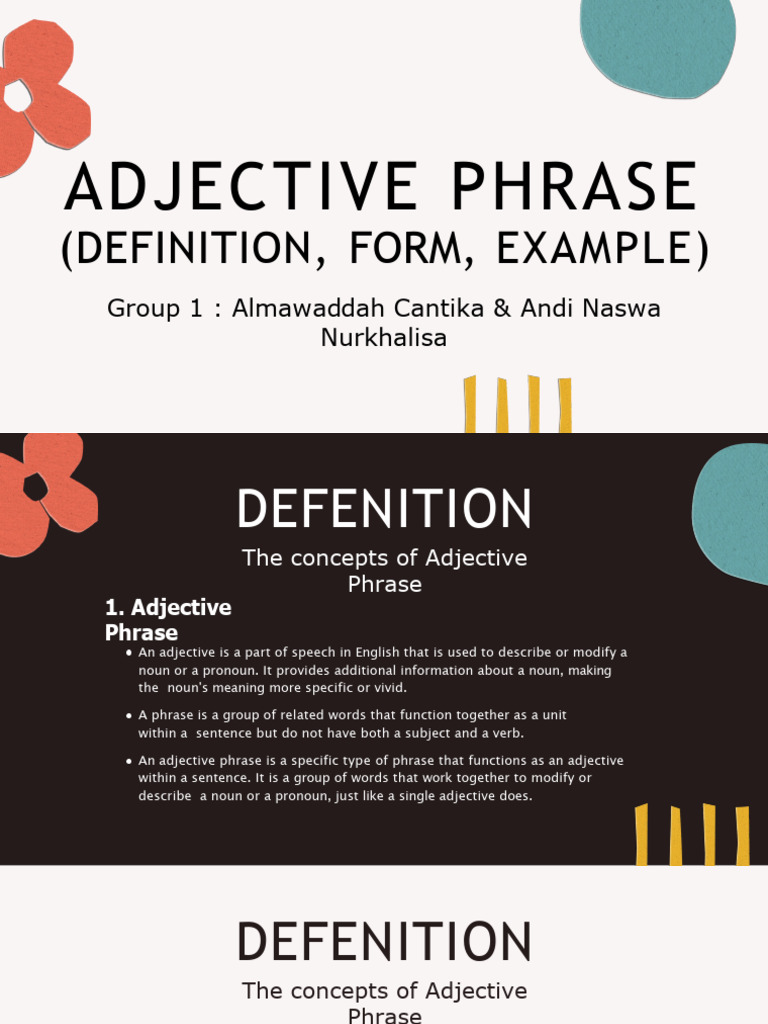 Adjective Phrase Group 1 | PDF | Adjective | Noun