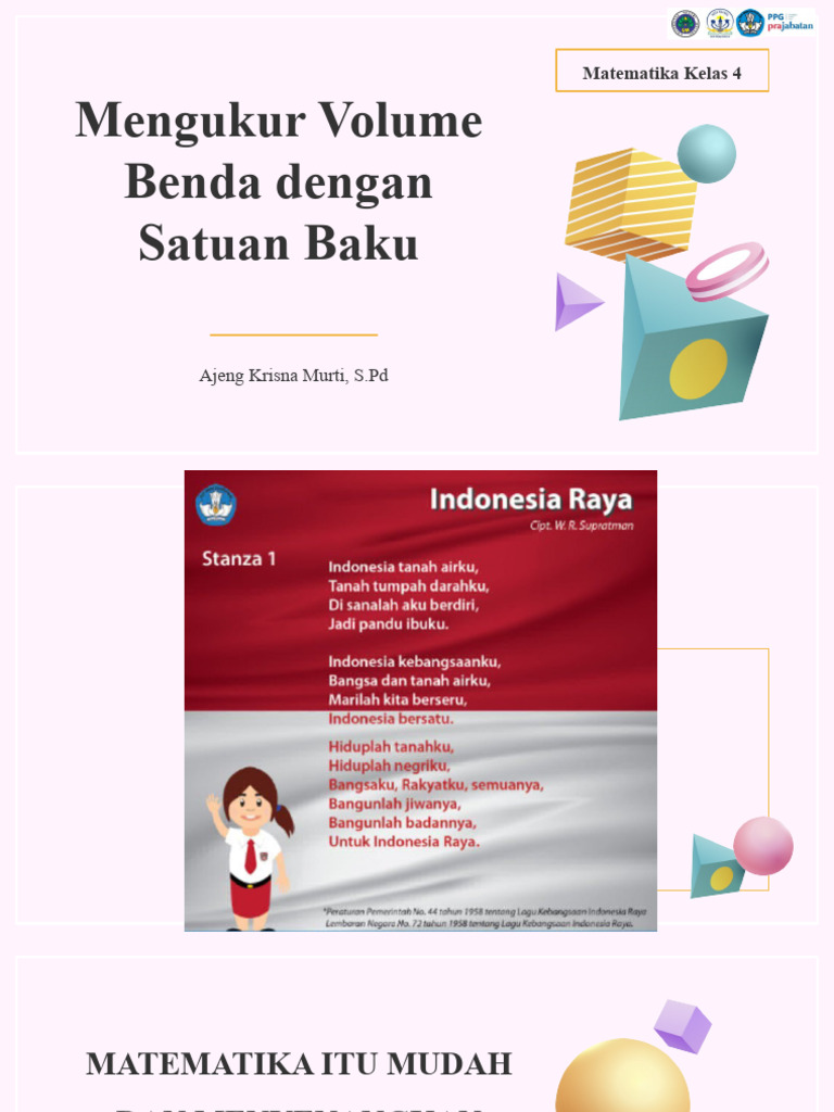 Matematik 4 Mengukur Volume Benda Dengan Satuan Baku | PDF