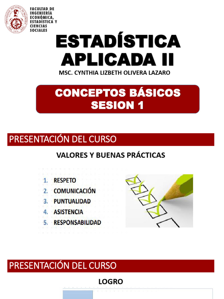 Sesion 1 - Conceptos - Basicos | Descargar gratis PDF | Estadísticas | Muestreo (Estadísticas)