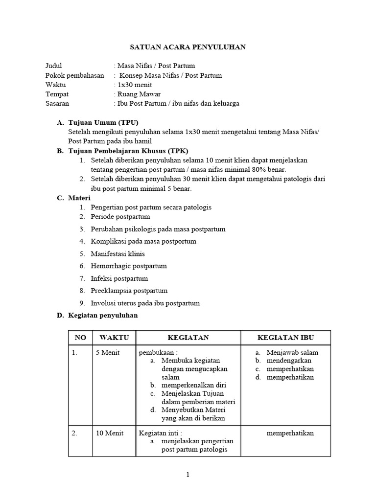 Sap Post Partum Patologis | PDF