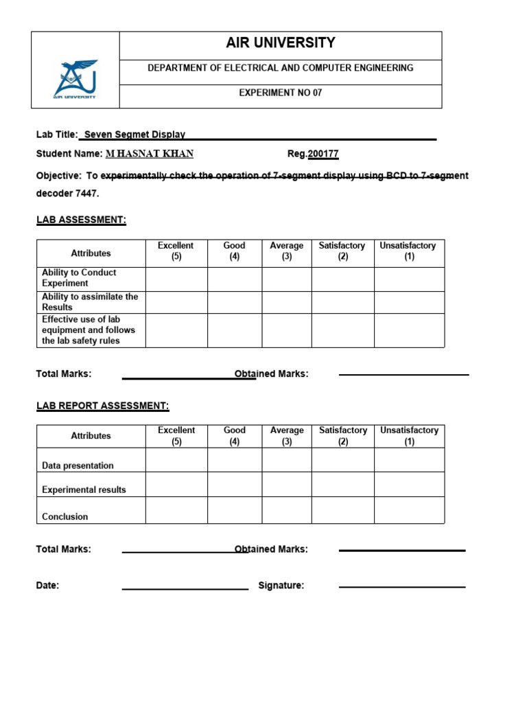 200177 M Hasnat Khan Lab 07 Pdf Binary Coded Decimal Computer Engineering