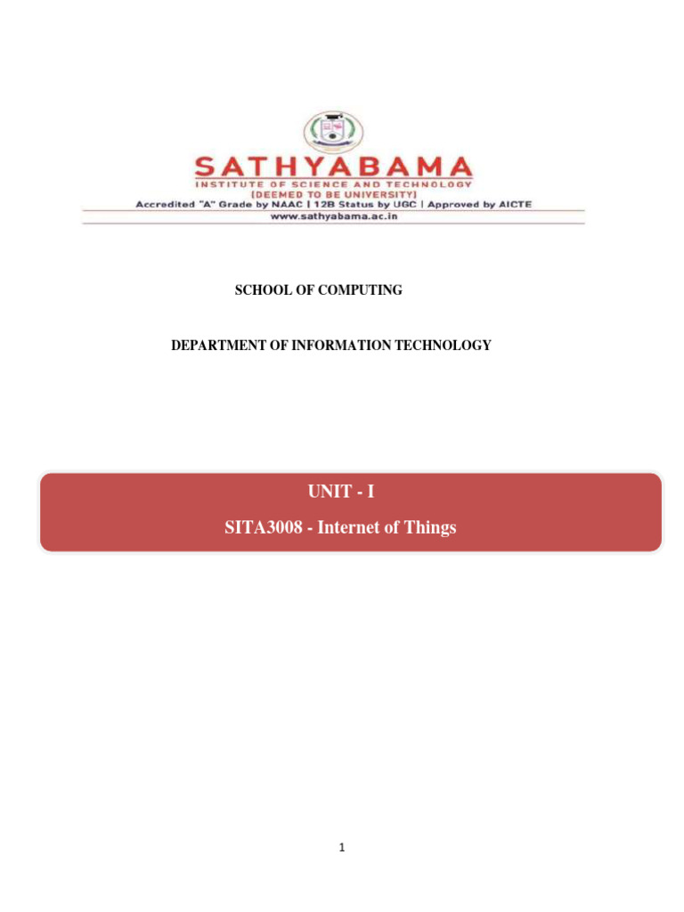 IOT Notes 1 | PDF | Internet Of Things | Embedded System
