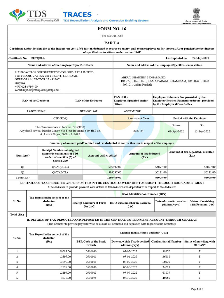 Form16 1 | PDF