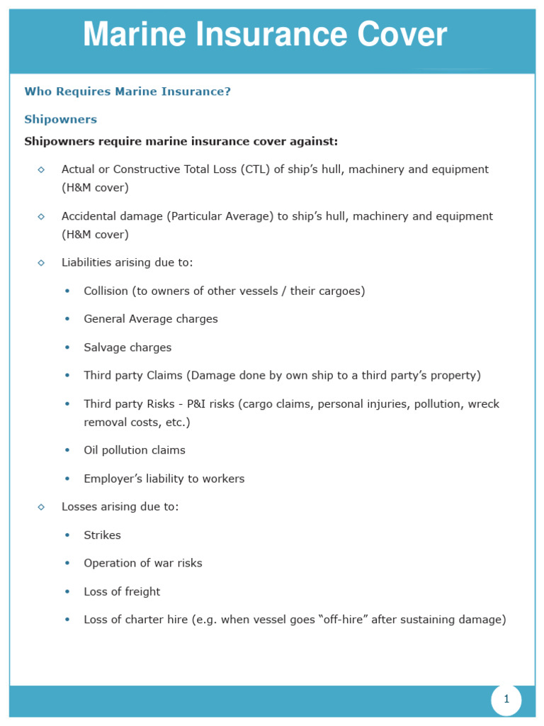 Comprehensive Marine Insurance Guide | PDF | Risk | Financial Services