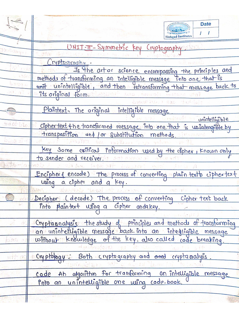 Unit 2 - Symmetric Key Cryptography | PDF