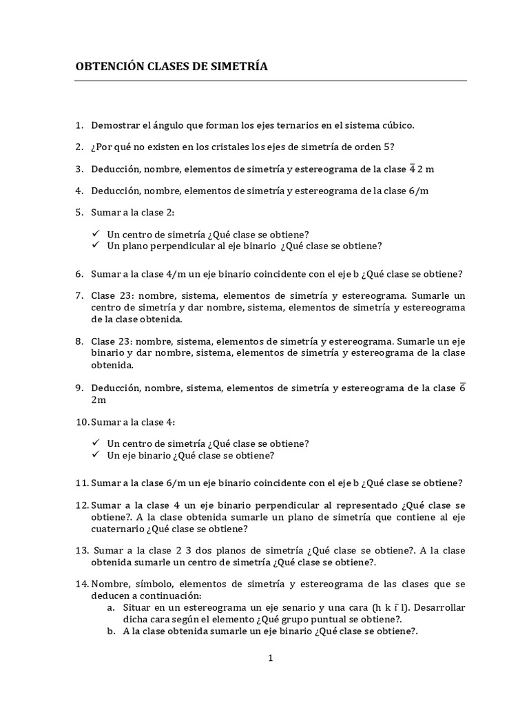 5b-Listado Problemas Obtencion Clases de Simetria | PDF | Geometria clasica | Euclides