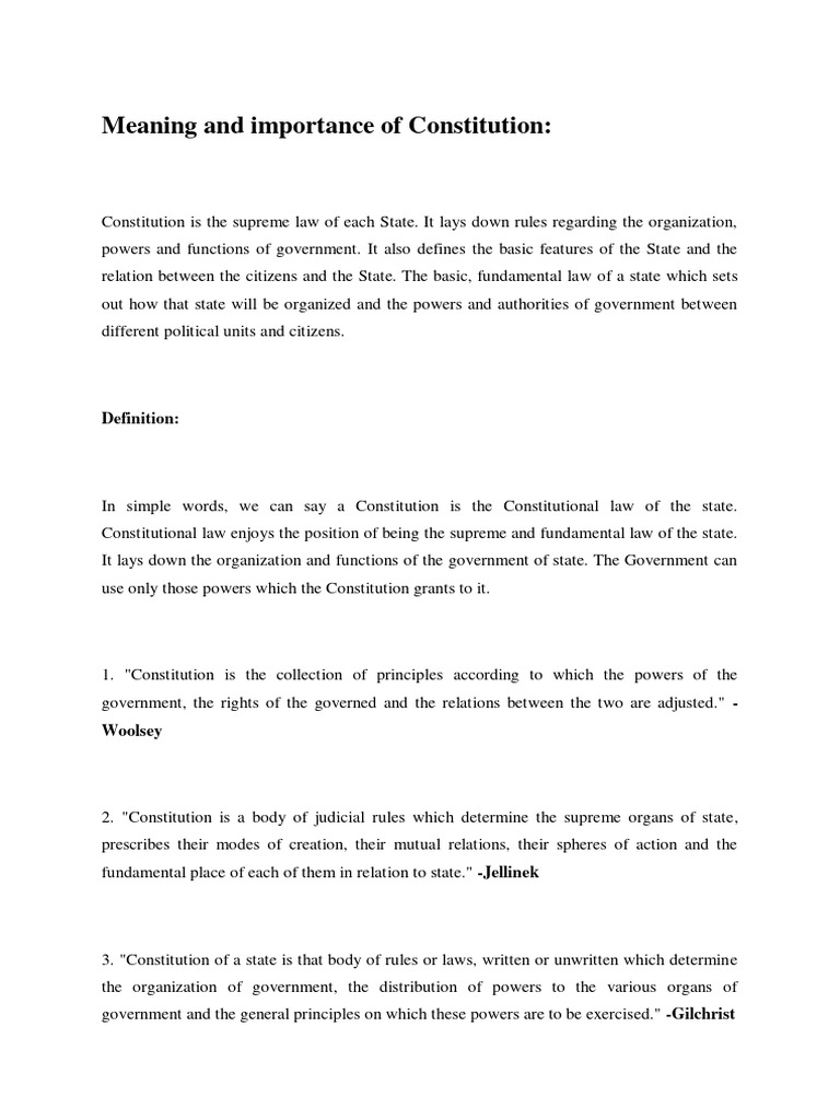 Understanding the Constitution's Role | PDF | Constitution ...
