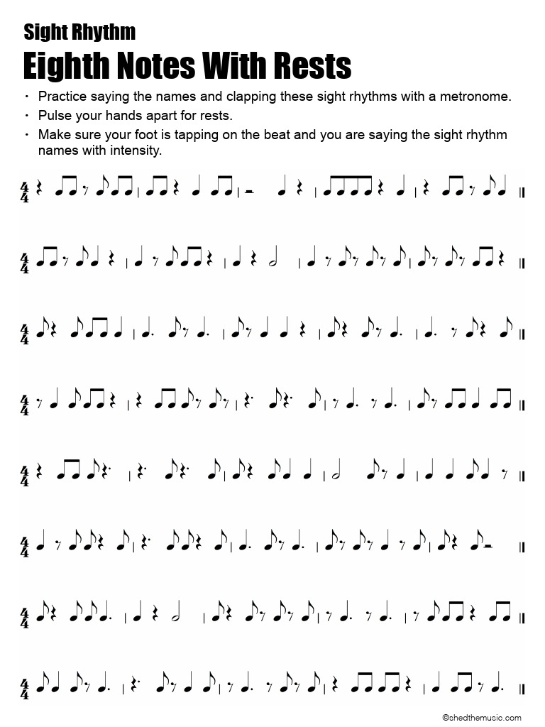 Eighth Notes With Rests | PDF