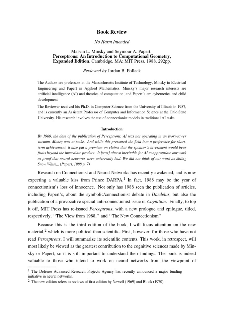 Perceptrons An Introduction to Computational Geometry | PDF ...