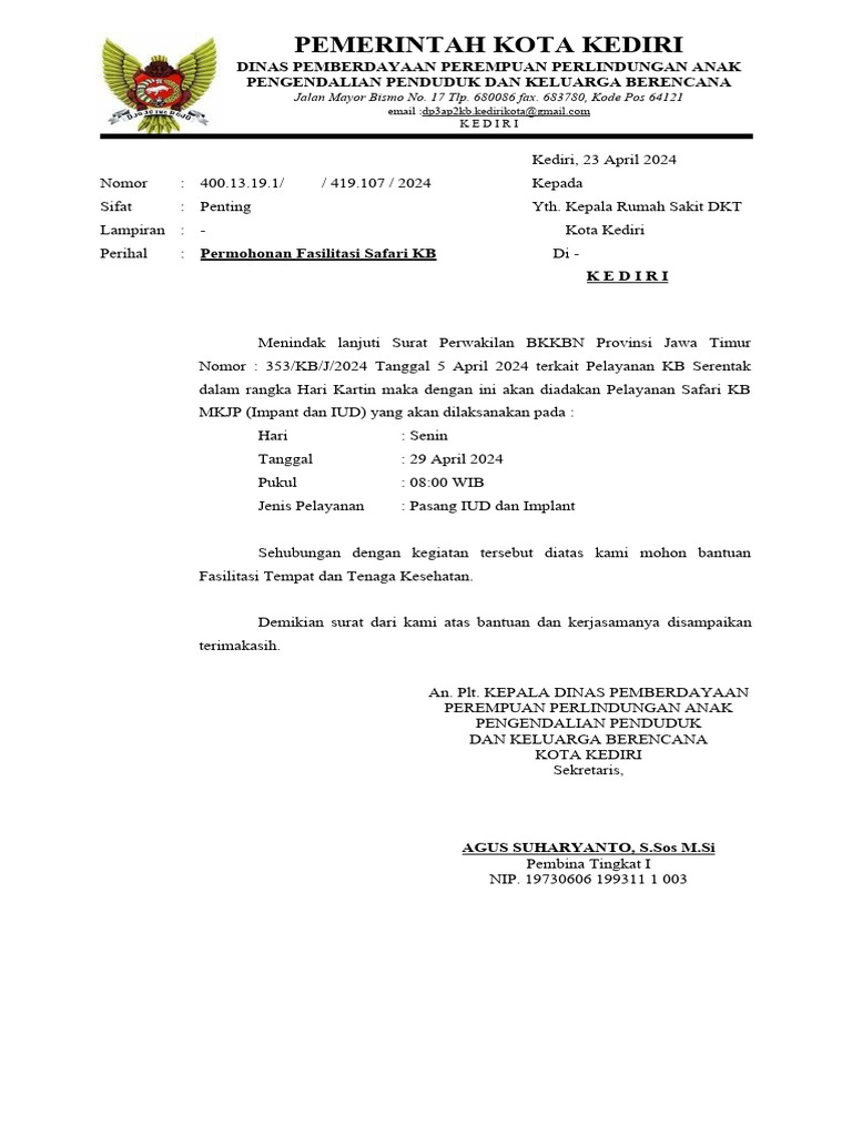 Surat Safari KB (DKT) | PDF