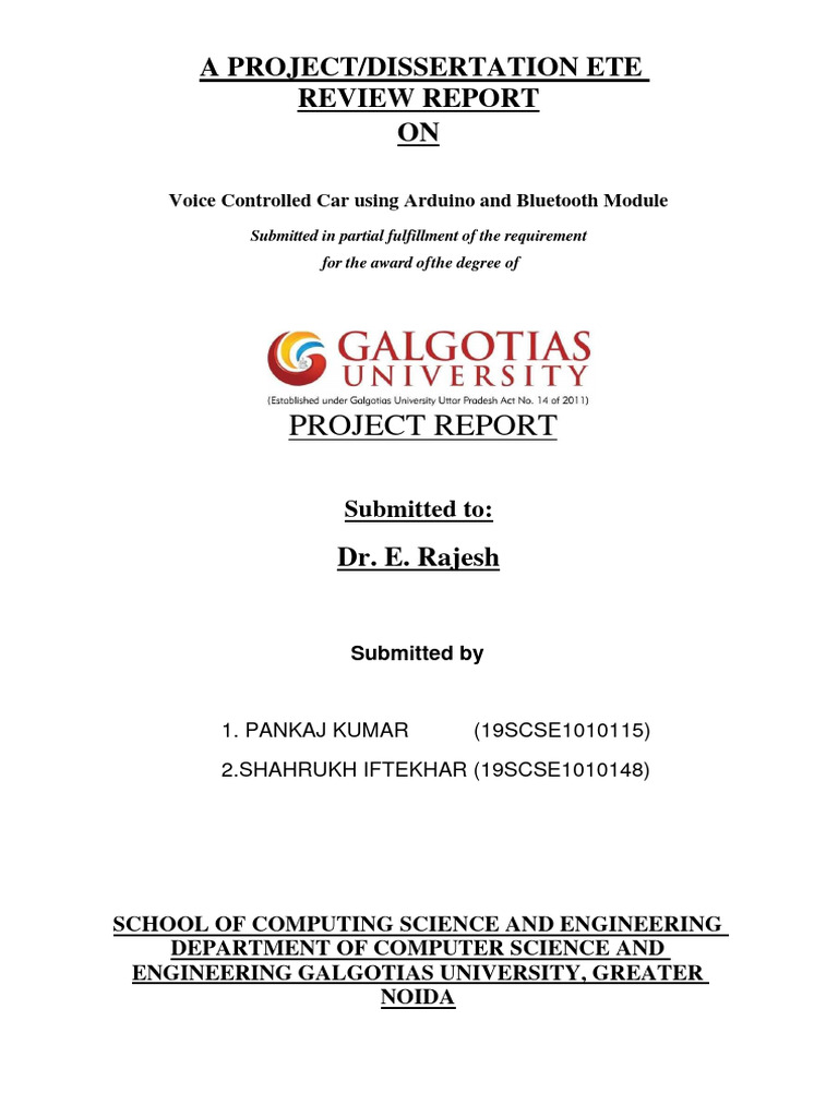 Bt3420 SRK Project Report (Ete) - Ms Garima Rathi | PDF | Arduino | Speech Recognition