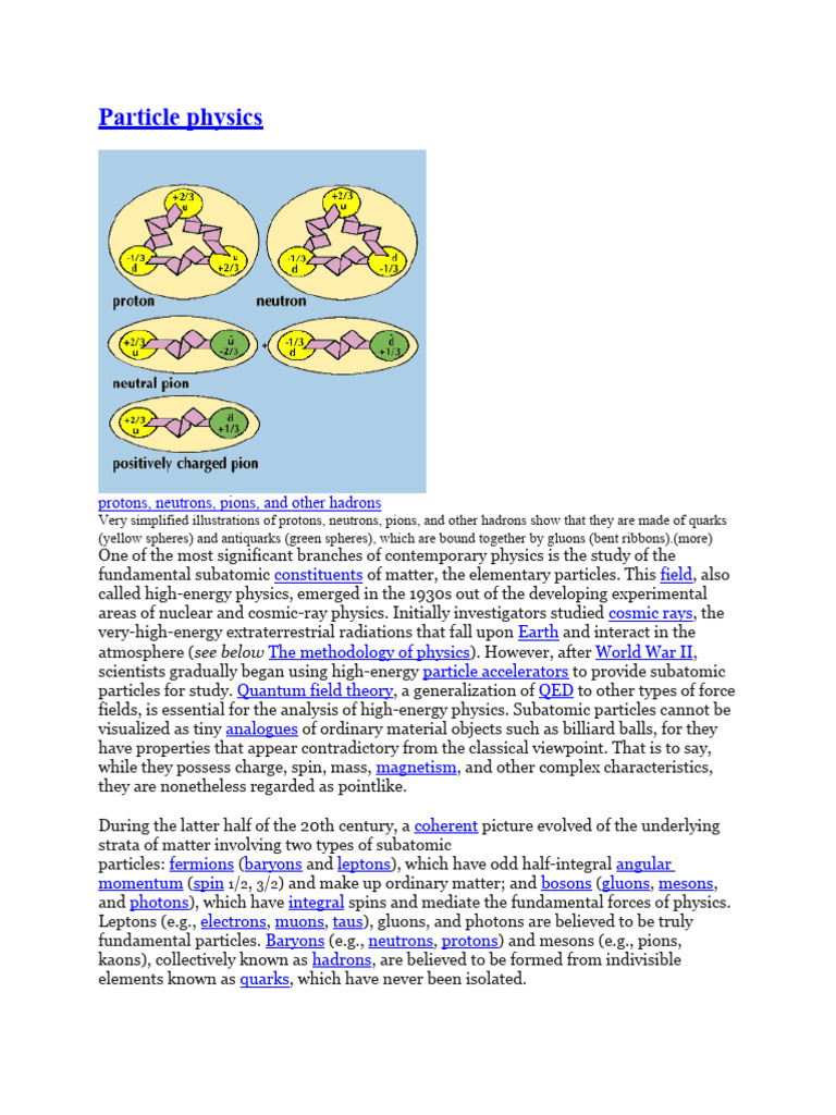 Particle Physics | PDF | Quark | Particle Physics
