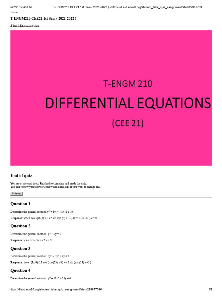 Differential Equation | PDF