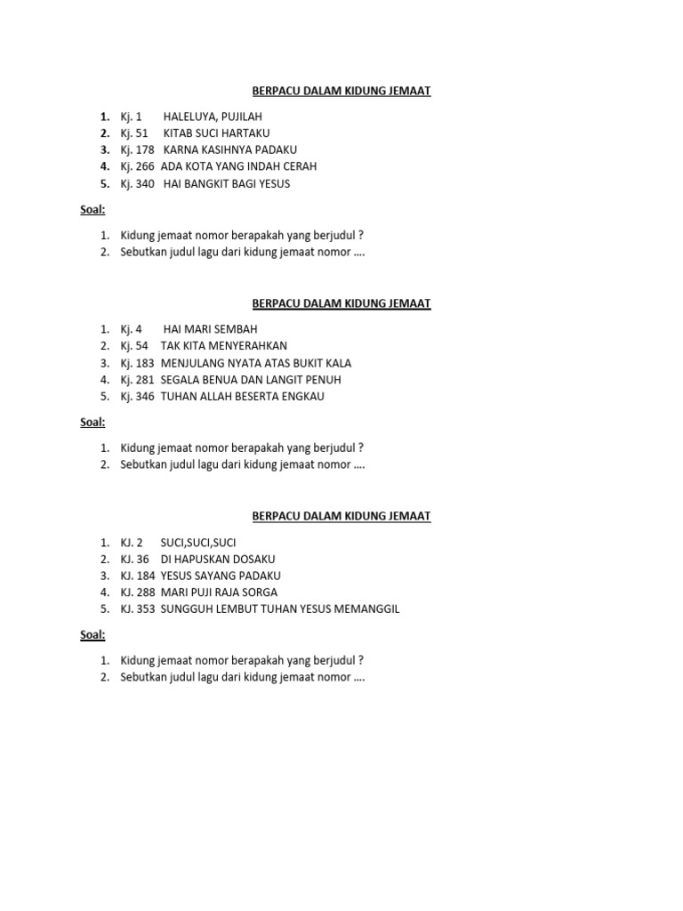 Berpacu Dalam Kidung Jemaat | PDF