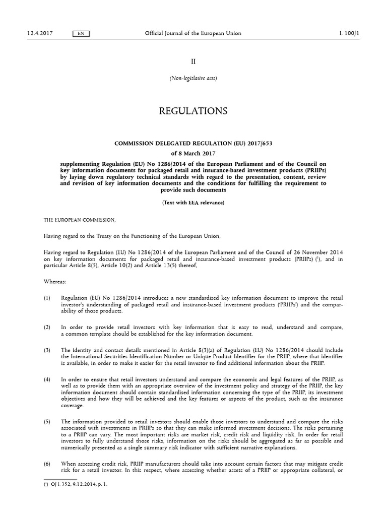 Regulation 2017-653 - English | Download Free PDF | Investing | Insurance