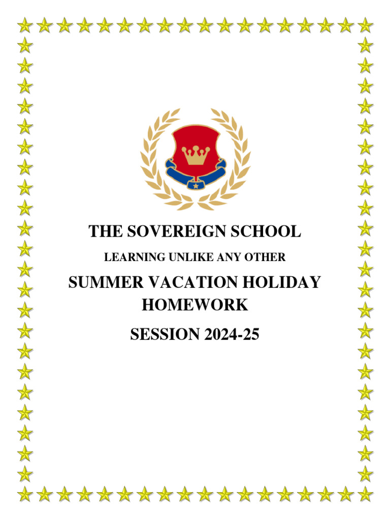 Summer Holiday Homework Guidelines | PDF | Matrix (Mathematics ...