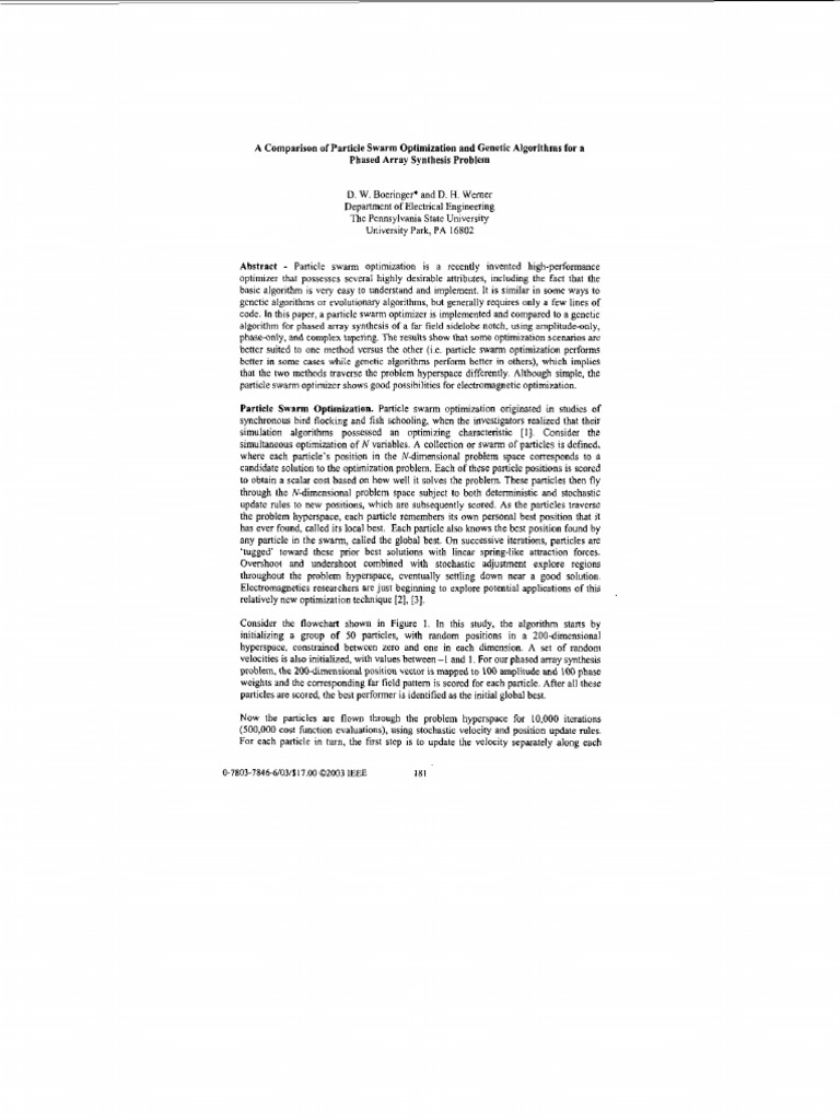 GA Vs PSO | PDF | Genetic Algorithm | Mathematical Optimization