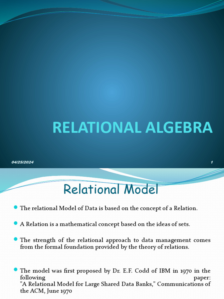 Relational Algebra | PDF | Relational Model | Mathematics