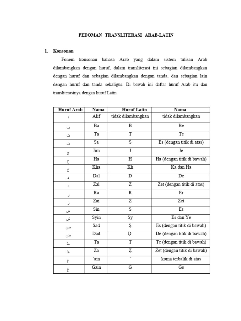 TRANSLITERASI DAN SINGKATAN ARAB LATIN | PDF
