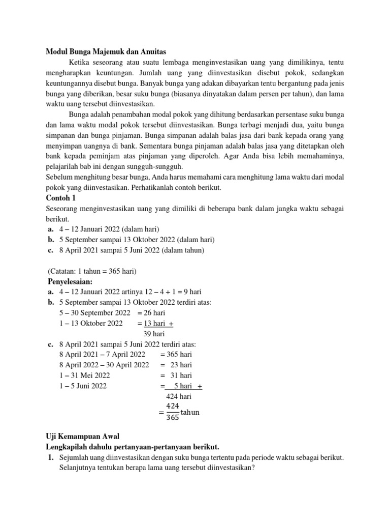 Modul Bunga Majemuk Dan Anuitas | PDF