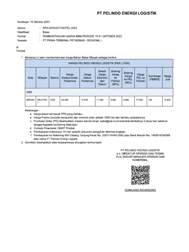 PTP Periode 15-31 Oktober 2023 | PDF