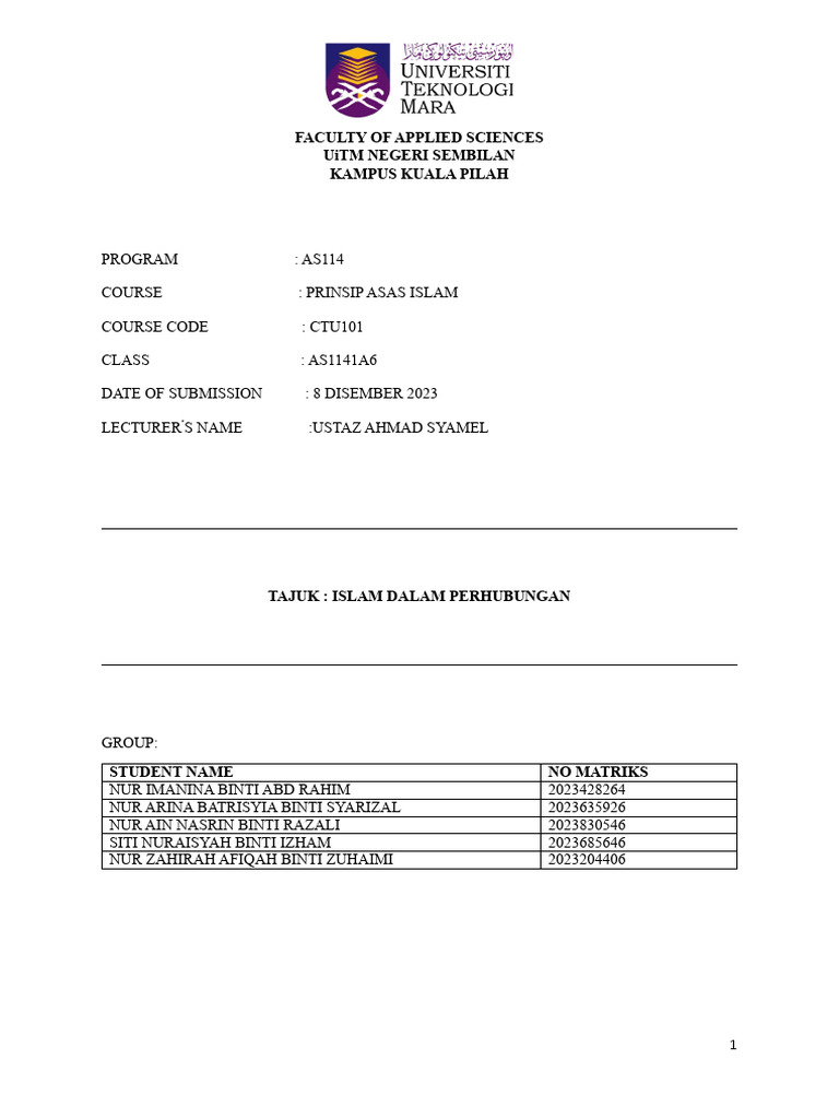 Ctu 101 Assignment | PDF